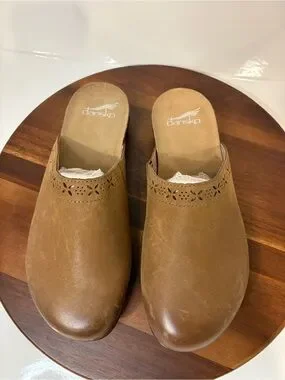 Dansko | Shoes | Dansko Leather Mule Clogs Brown Slip On Comfort Shoes ...